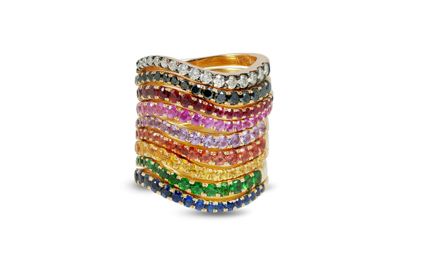 Talay Micro Flow Wave Ring in Purple Sapphire – kavantandsharart